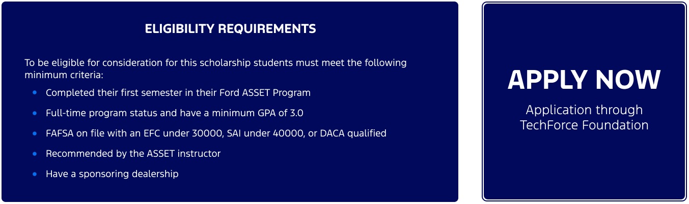 ASSET Scholarship | New Ford Tech
